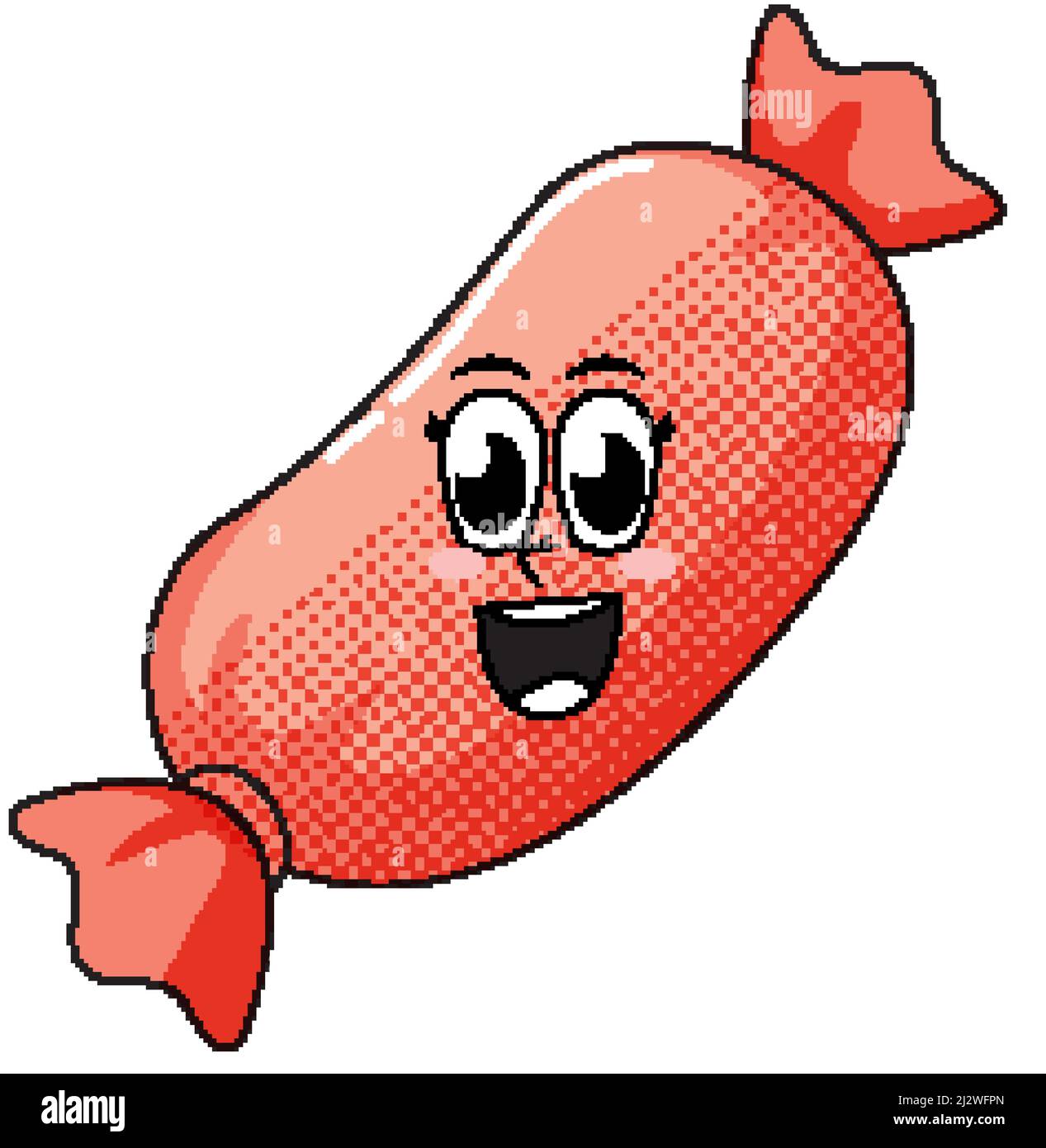 A sausage cartoon character on white background illustration Stock ...