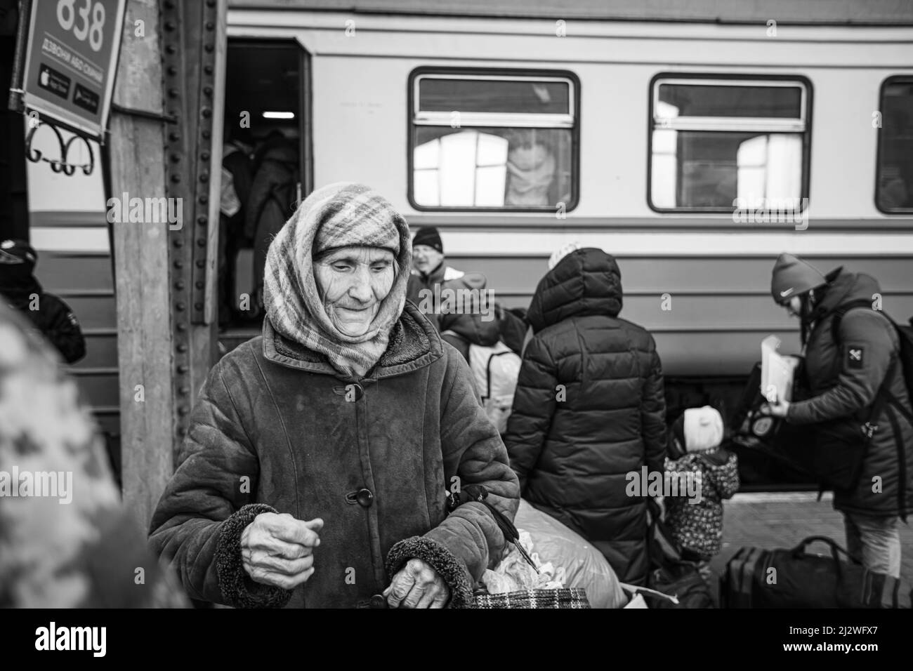 Border ukrainian refugees Black and White Stock Photos & Images - Alamy