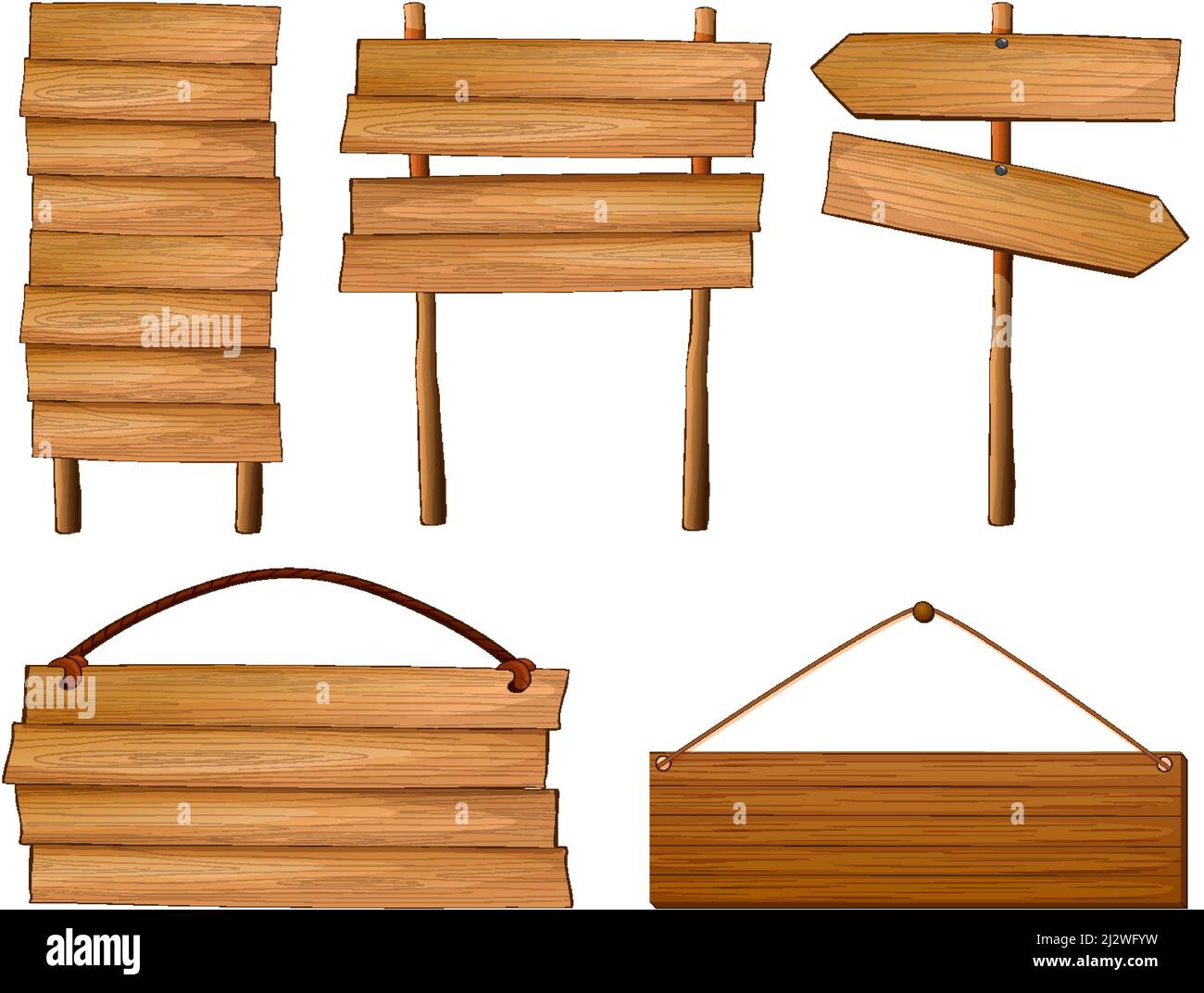 Set of wooden sign banner illustration Stock Vector Image & Art - Alamy