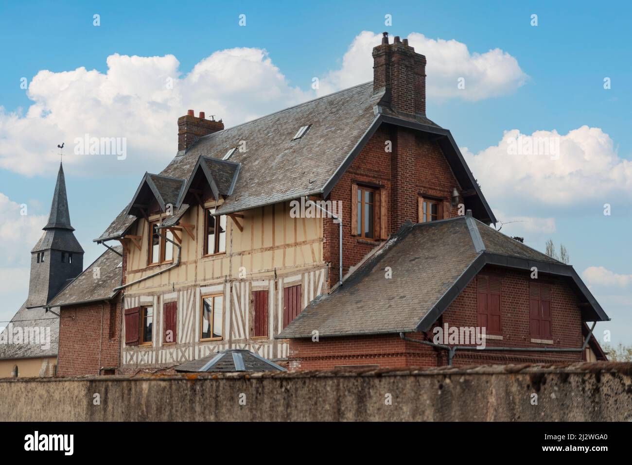 Typical norman house in France Stock Photo - Alamy