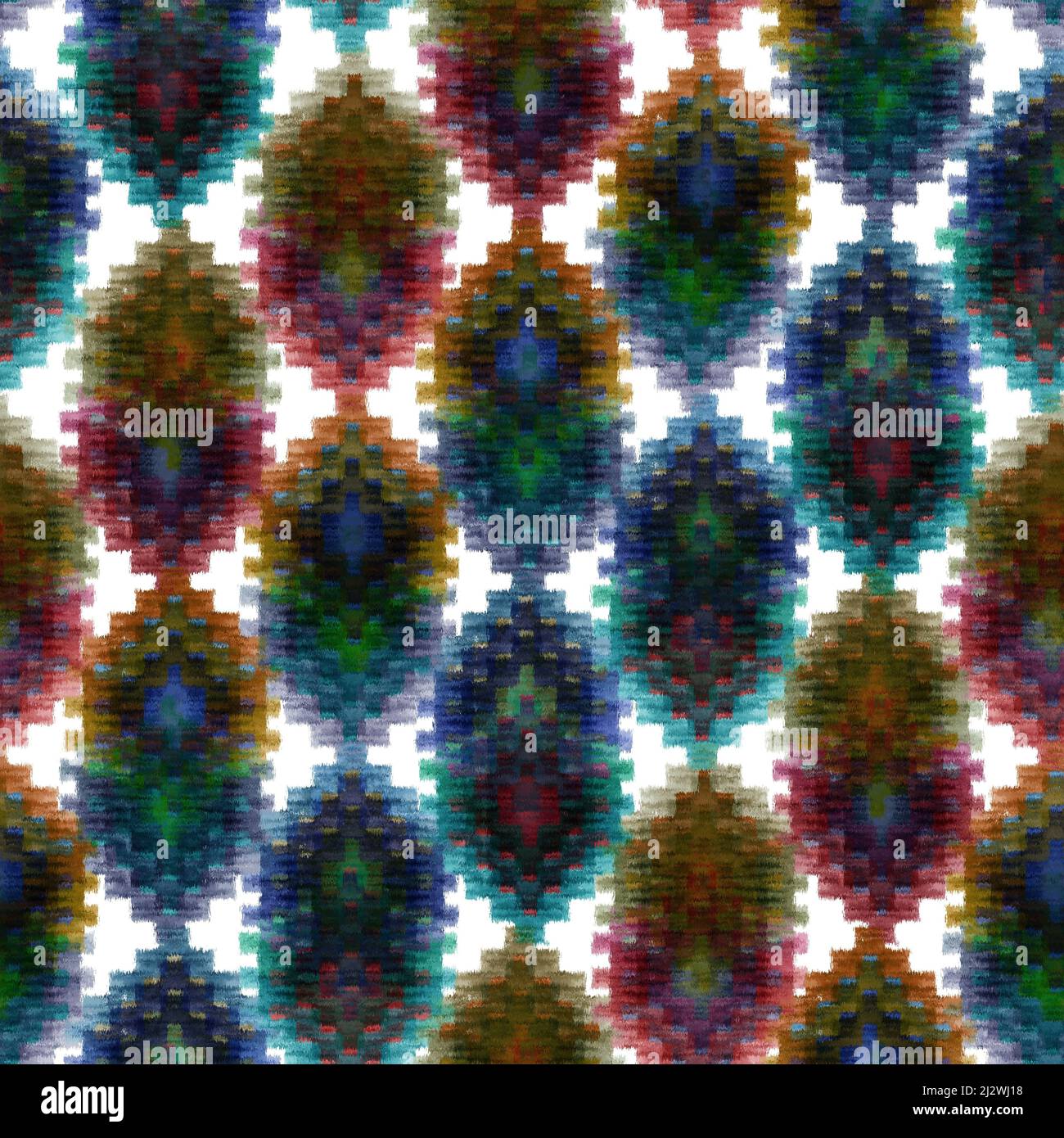 Seamless Multicolour textured African Rug Pattern white Background ...
