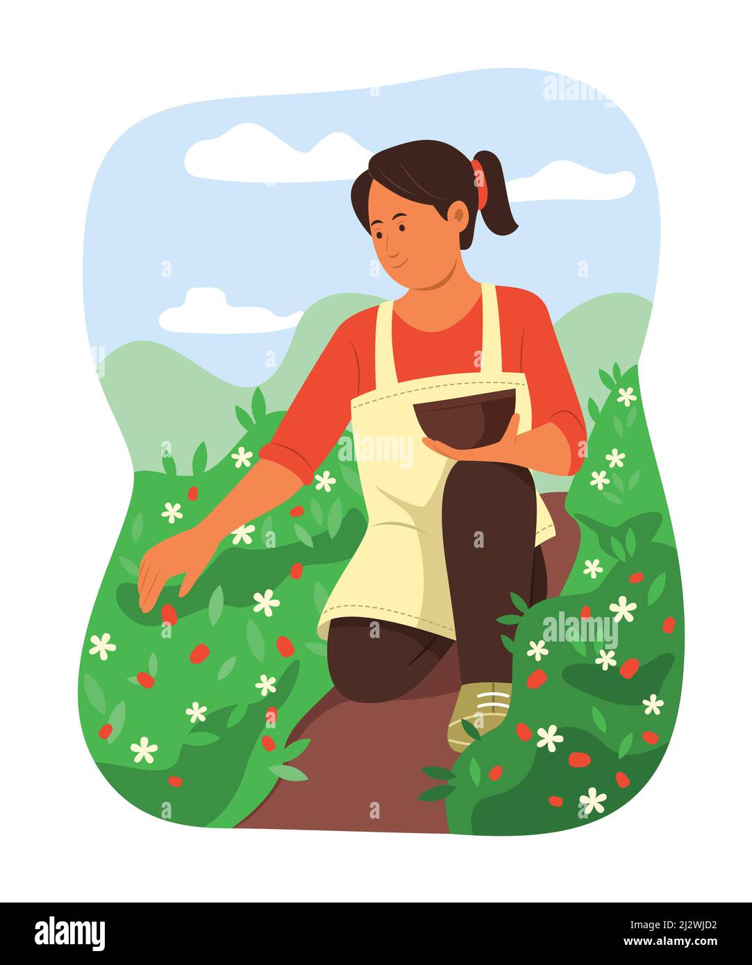 Girl picking Stock Vector Images - Alamy