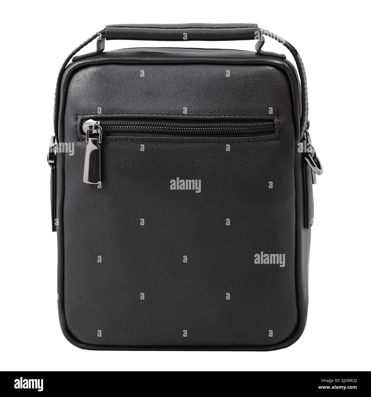 Black leather wallet front view isolated on white background Stock ...