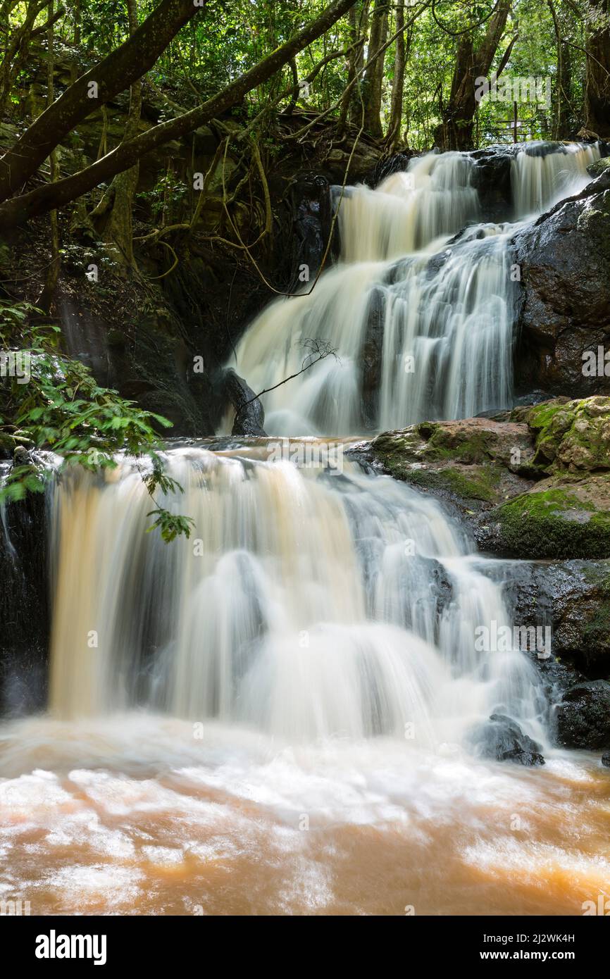 Long exposure front view of the biggest waterfall of the Nairobi River ...