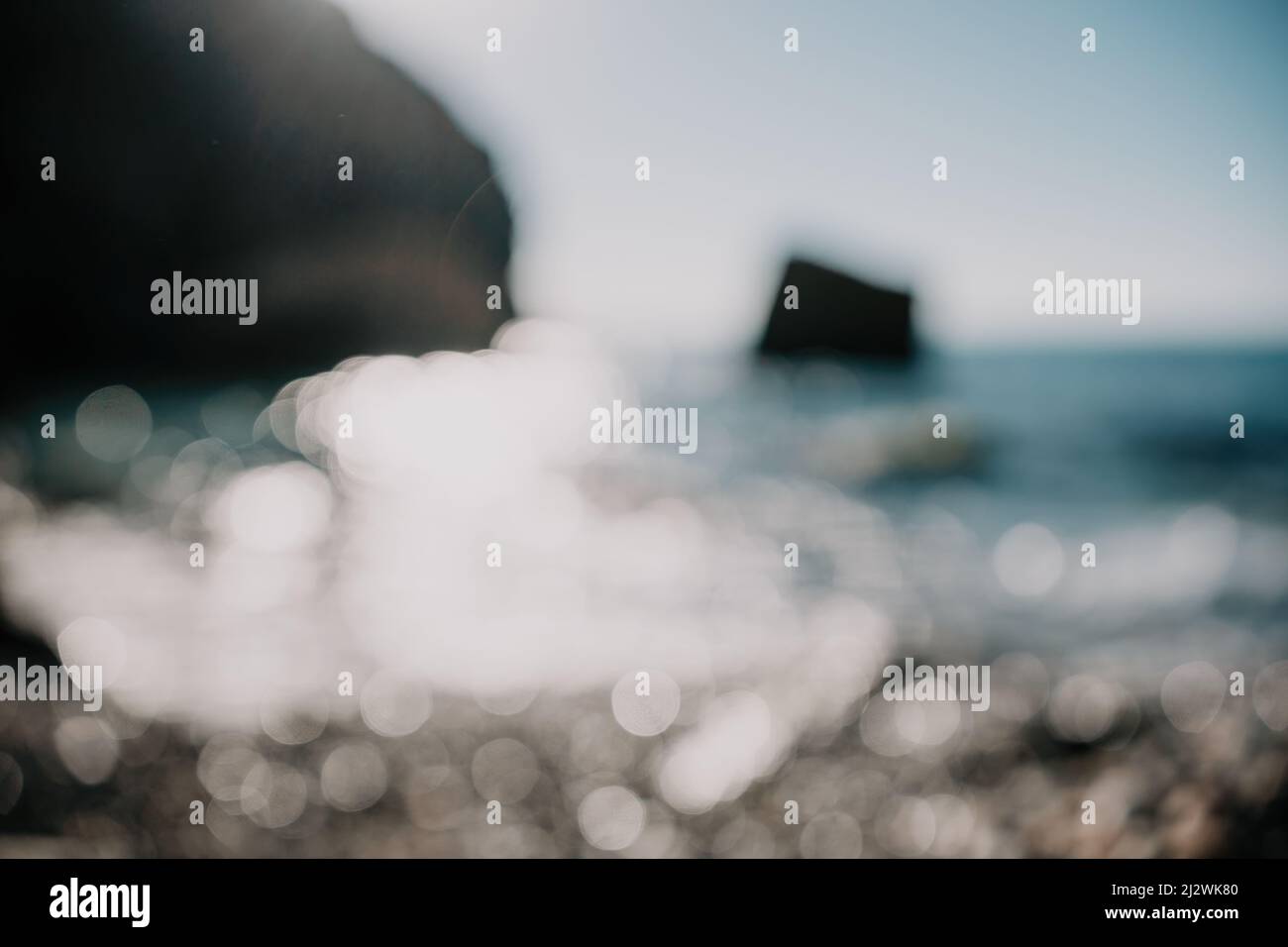 Abstract nature summer ocean sunset sea background. Small waves on ...