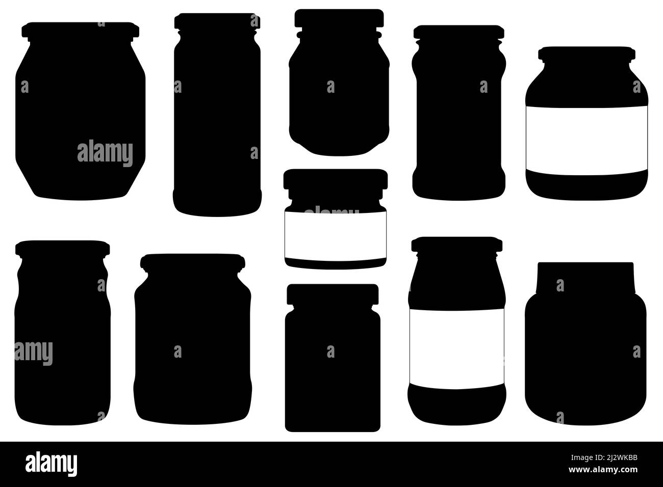 Collection of different jars illustration isolated on white Stock Photo ...