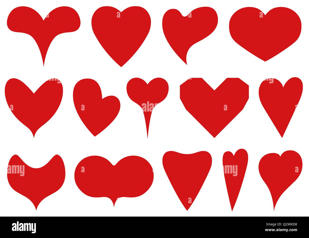 Illustration of different heart shapes isolated on white Stock Photo ...