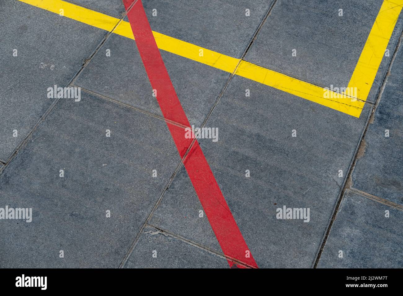 lines on the ground marking a sports field Stock Photo - Alamy