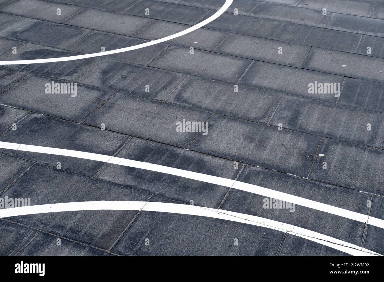 lines on the ground marking a sports field Stock Photo - Alamy