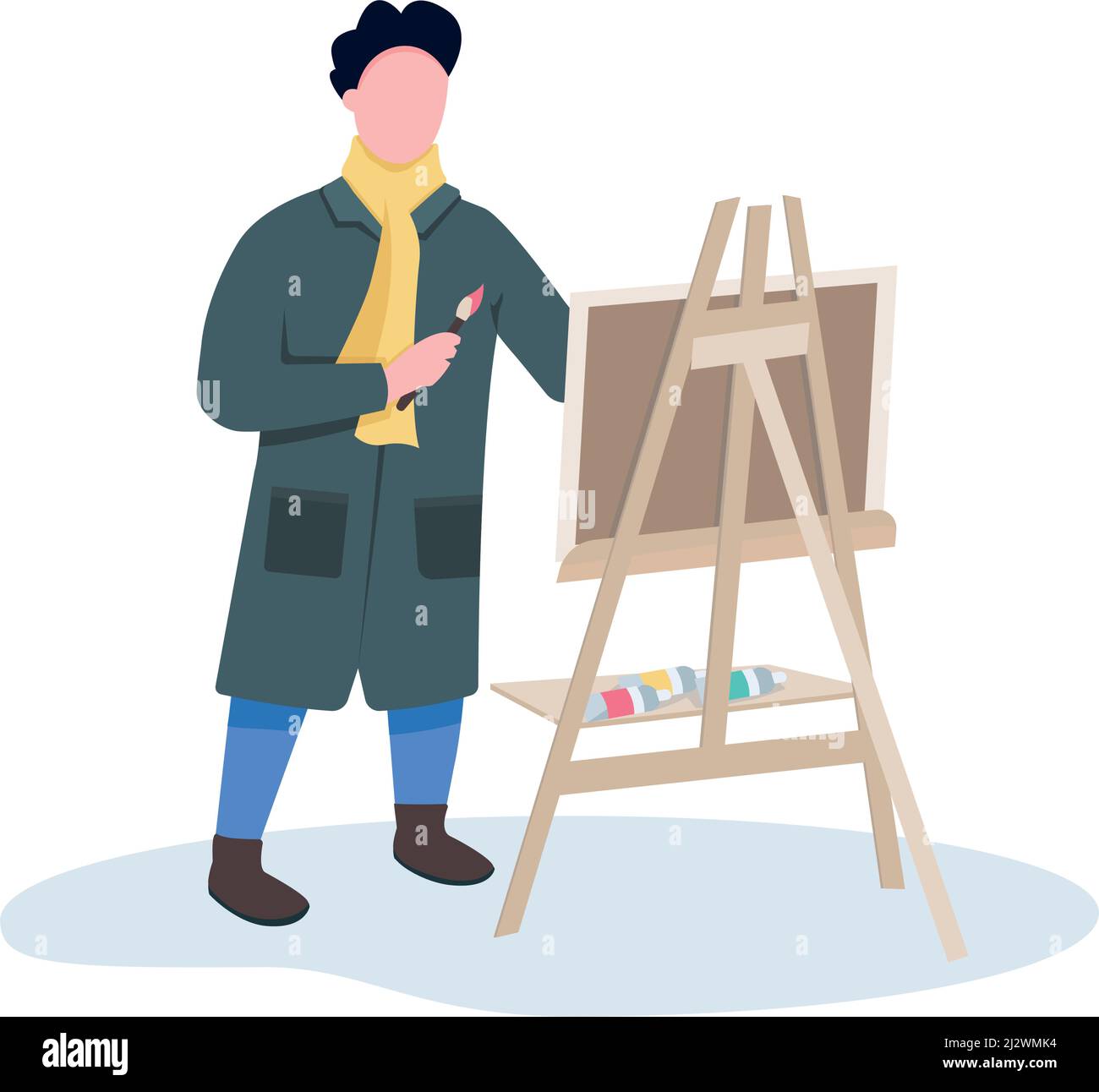 Man drawing cartoon easel hi-res stock photography and images - Alamy