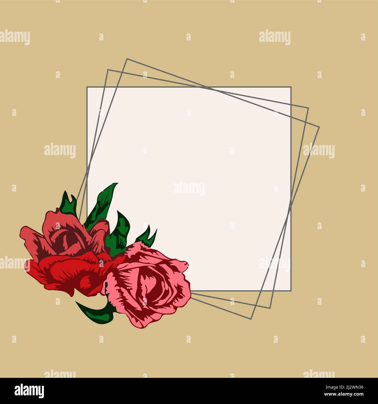 Birthday card with spring flowers Stock Vector Images - Alamy