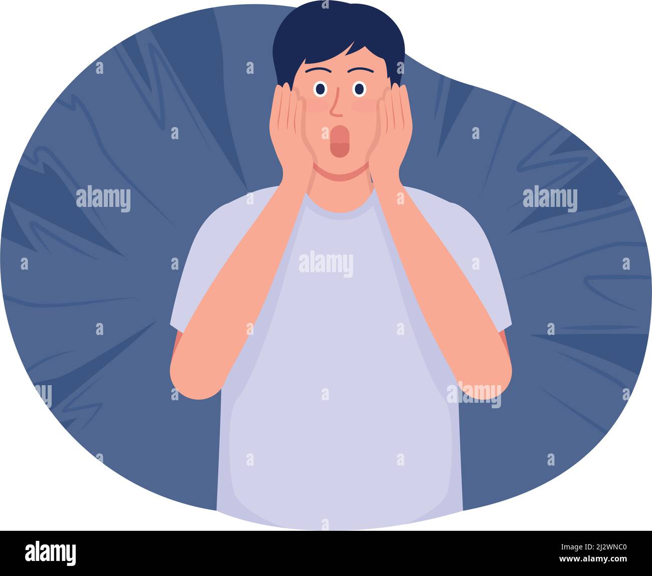 Terrified man 2D vector isolated illustration Stock Vector Image & Art ...