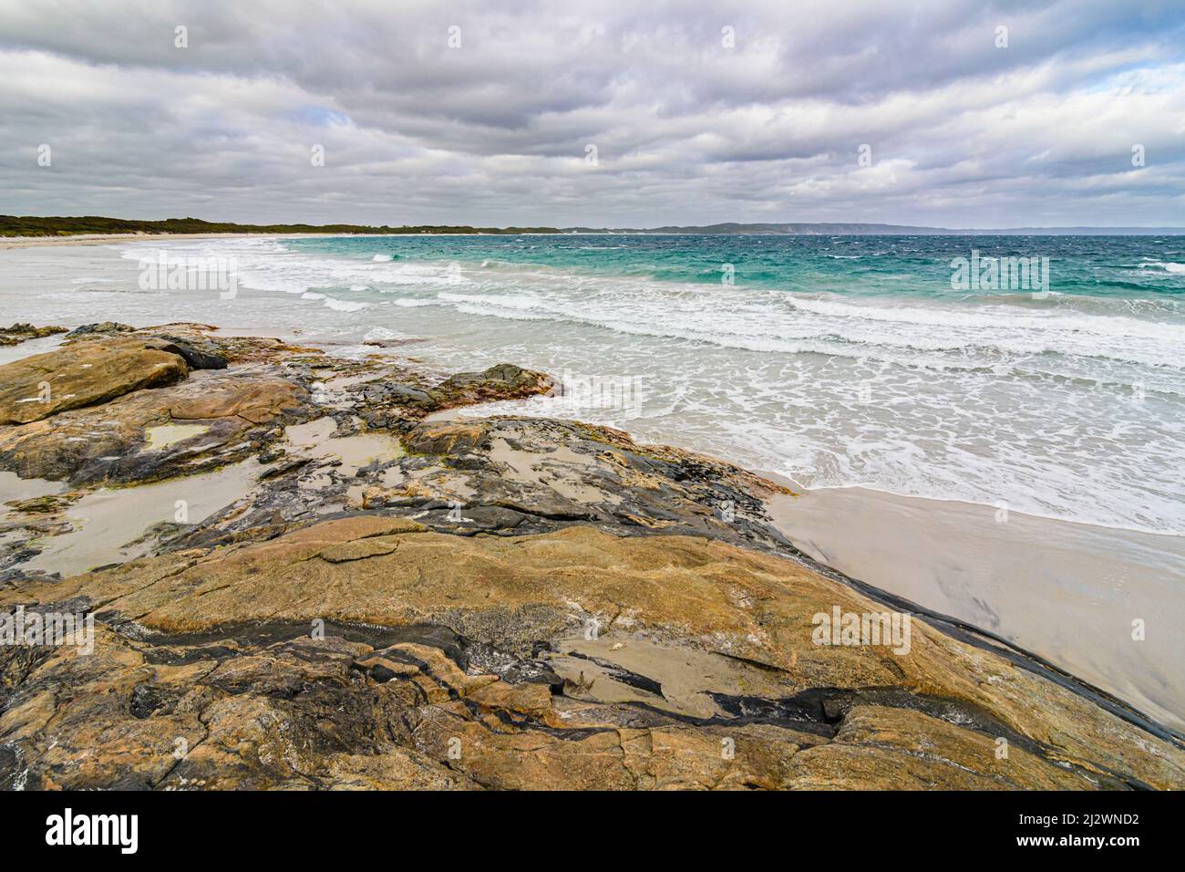 Dark clouds over Cosy Corner Beach, Torbay, Albany, Western Australia ...