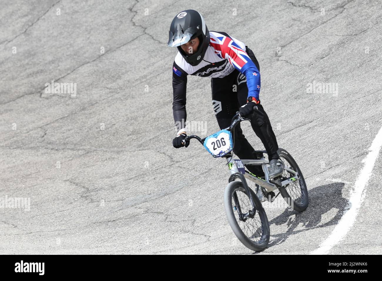 April 3, 2022, Verona, Veneto, Italy: MICHAEL BIAS of New Zealand rides ...