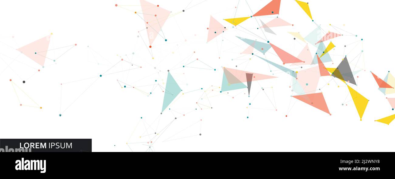 Network connection technology. Vector connect polygonal design. Color ...