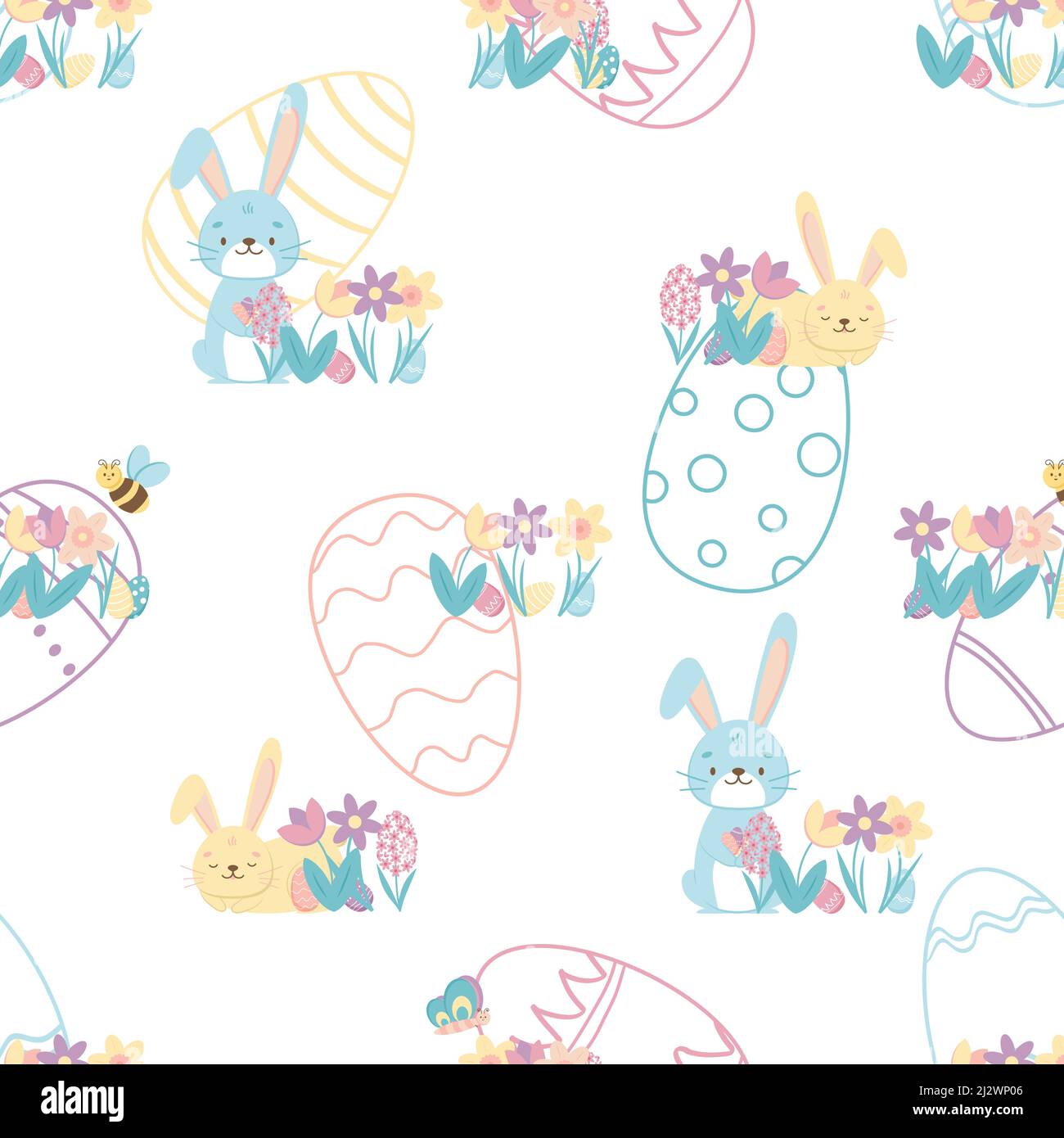 Happy rabbit bunny white seamless hi-res stock photography and images ...