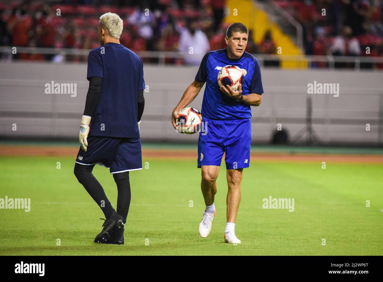 SAN JOSE, Costa Rica: Keylor Navas, costarican goalkeeper, warming up ...
