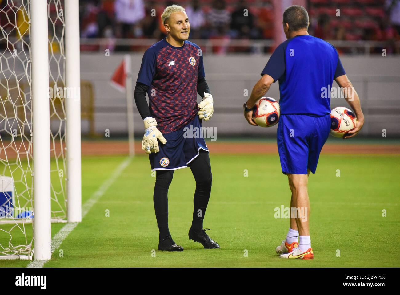 SAN JOSE, Costa Rica: Keylor Navas, costarican goalkeeper, warming up ...