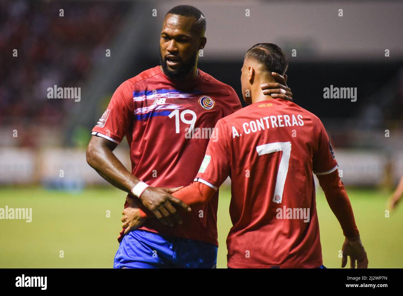 SAN JOSE, Costa Rica: Costarican player Kendall Waston in action during ...
