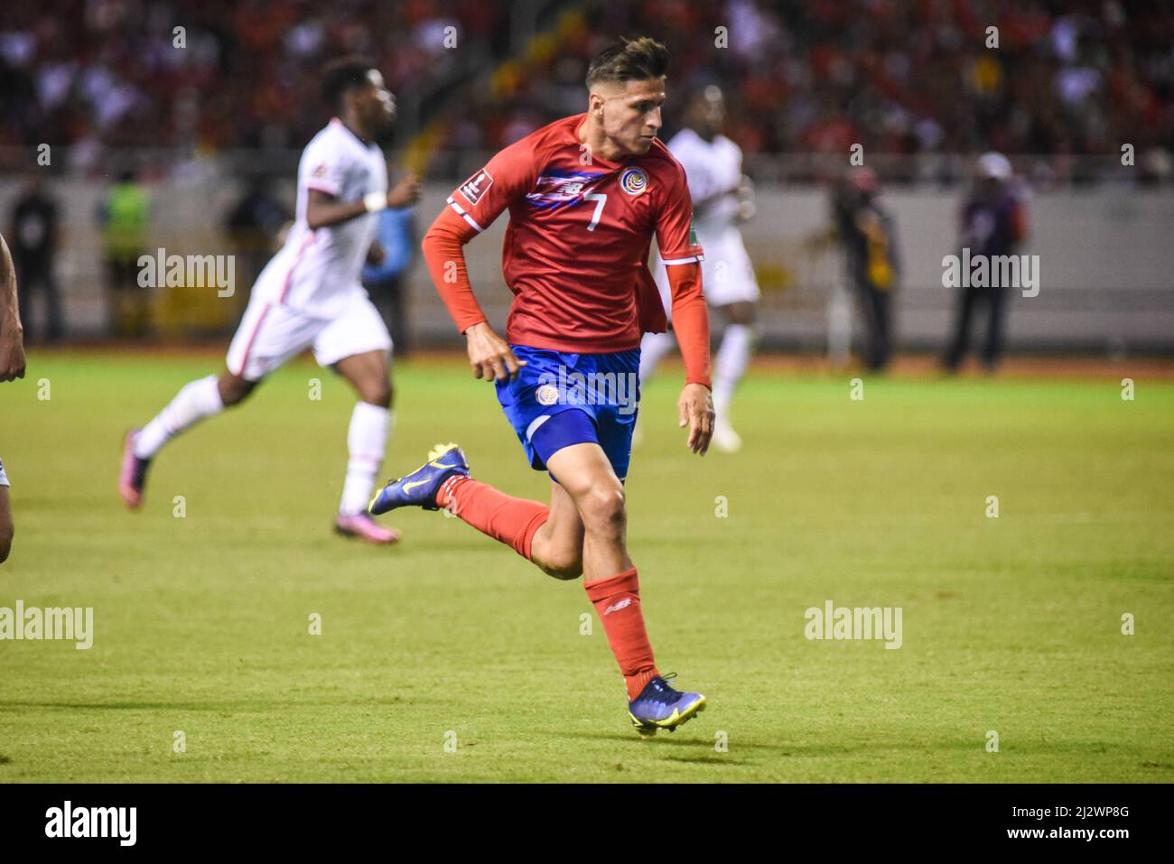 SAN JOSE, Costa Rica: Costarican striker Anthony Contreras in action ...
