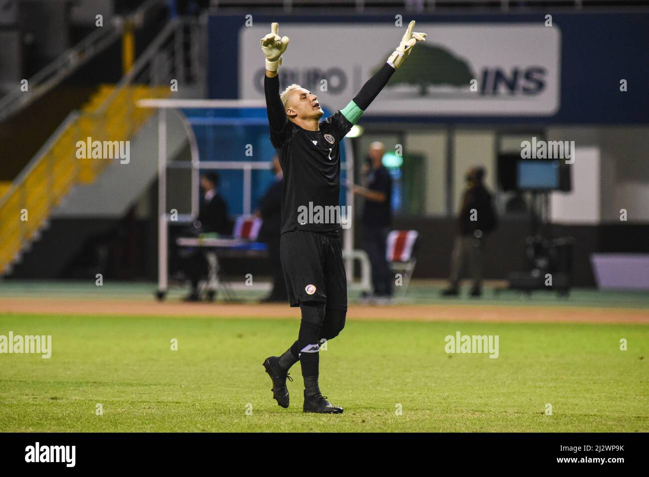 SAN JOSE, Costa Rica: Costarican goalkeeper Keylor Navas celebrates a ...