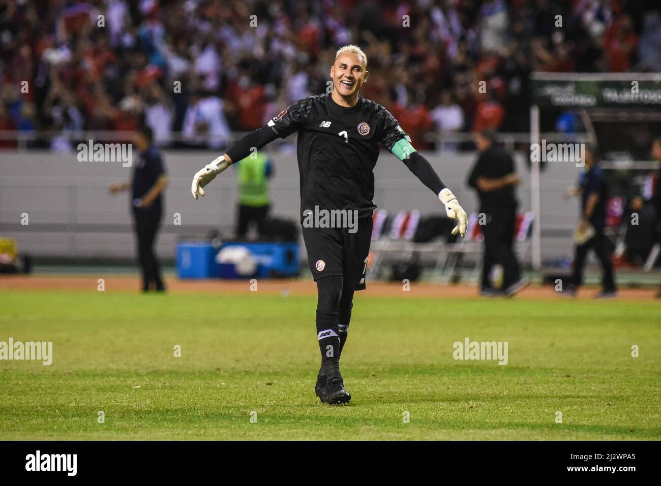 SAN JOSE, Costa Rica: Costarican goalkeeper Keylor Navas celebrates a ...