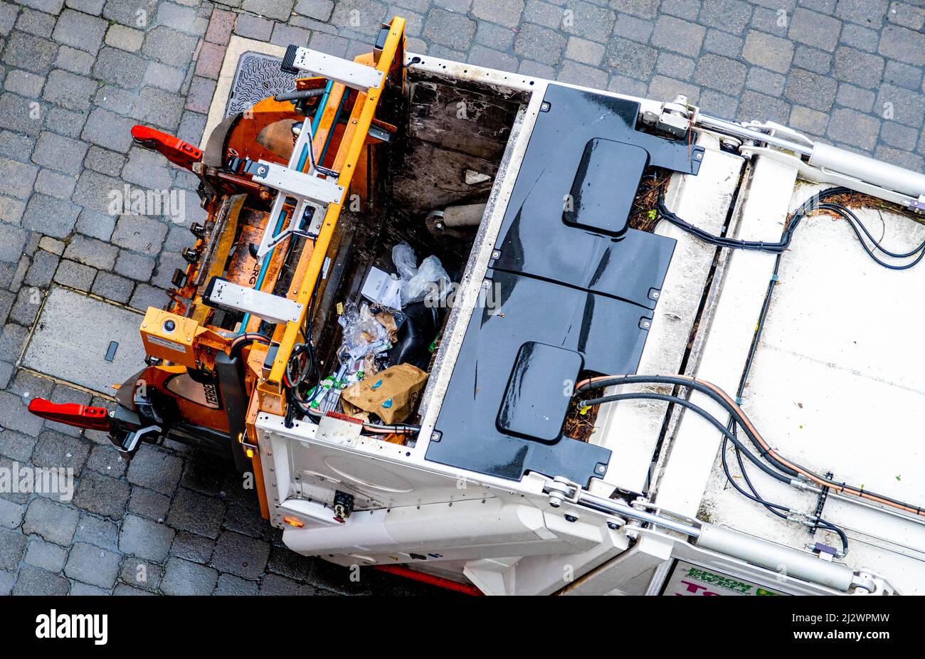 Epsom Surrey London UK, April 04 2022, Refuse Or Garbage Truck ...