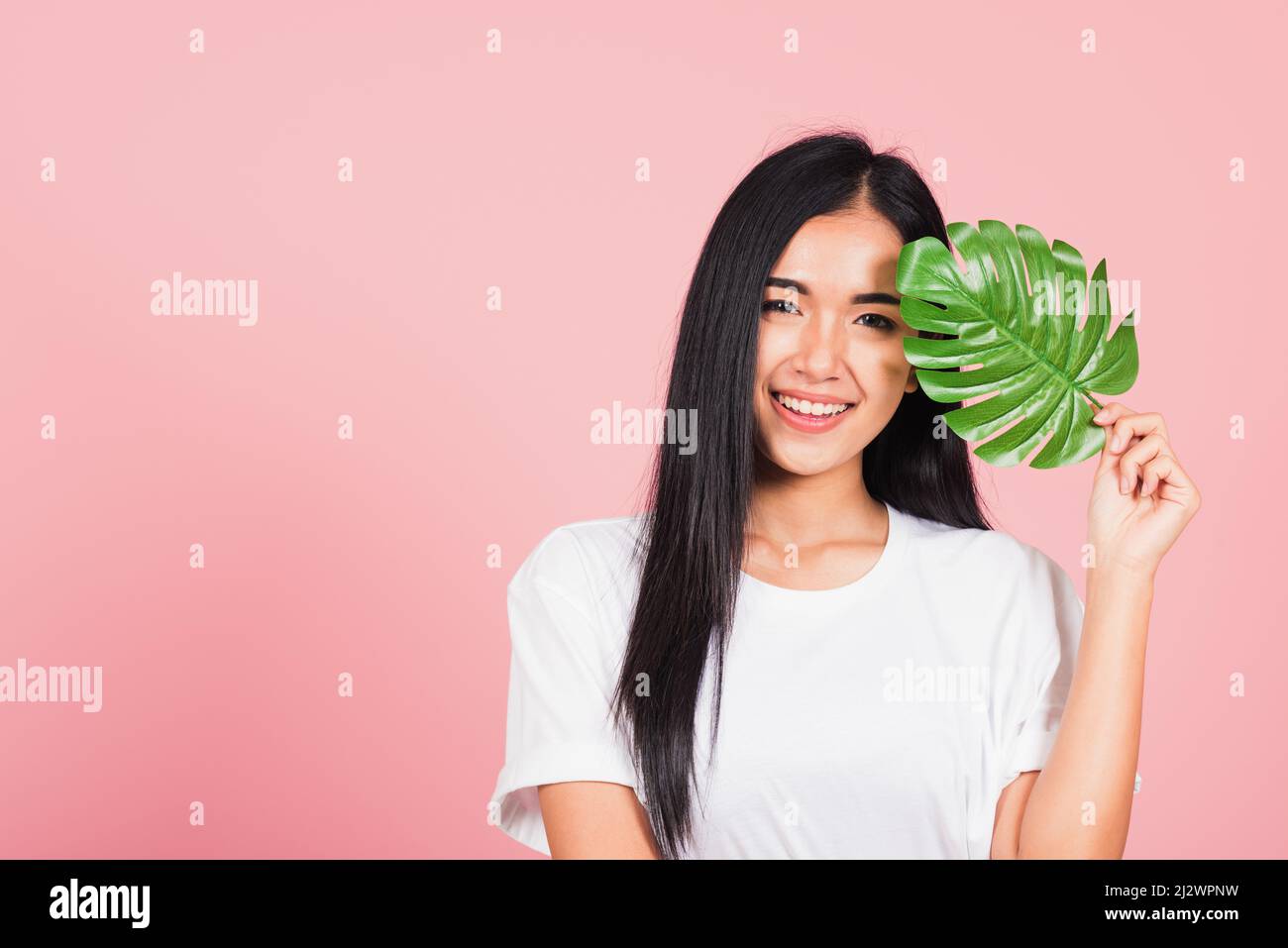 Beauty face. Portrait of Asian beautiful young woman with fresh healthy ...