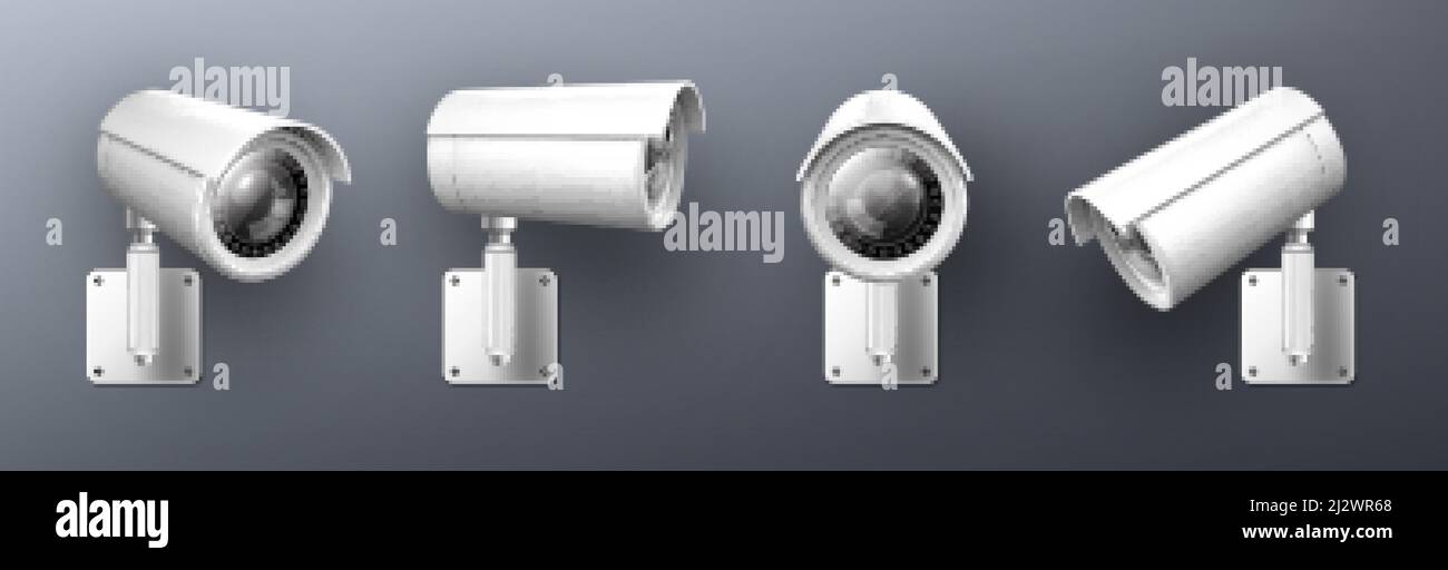 Security cam, cctv video camera, street observe surveillance equipment ...