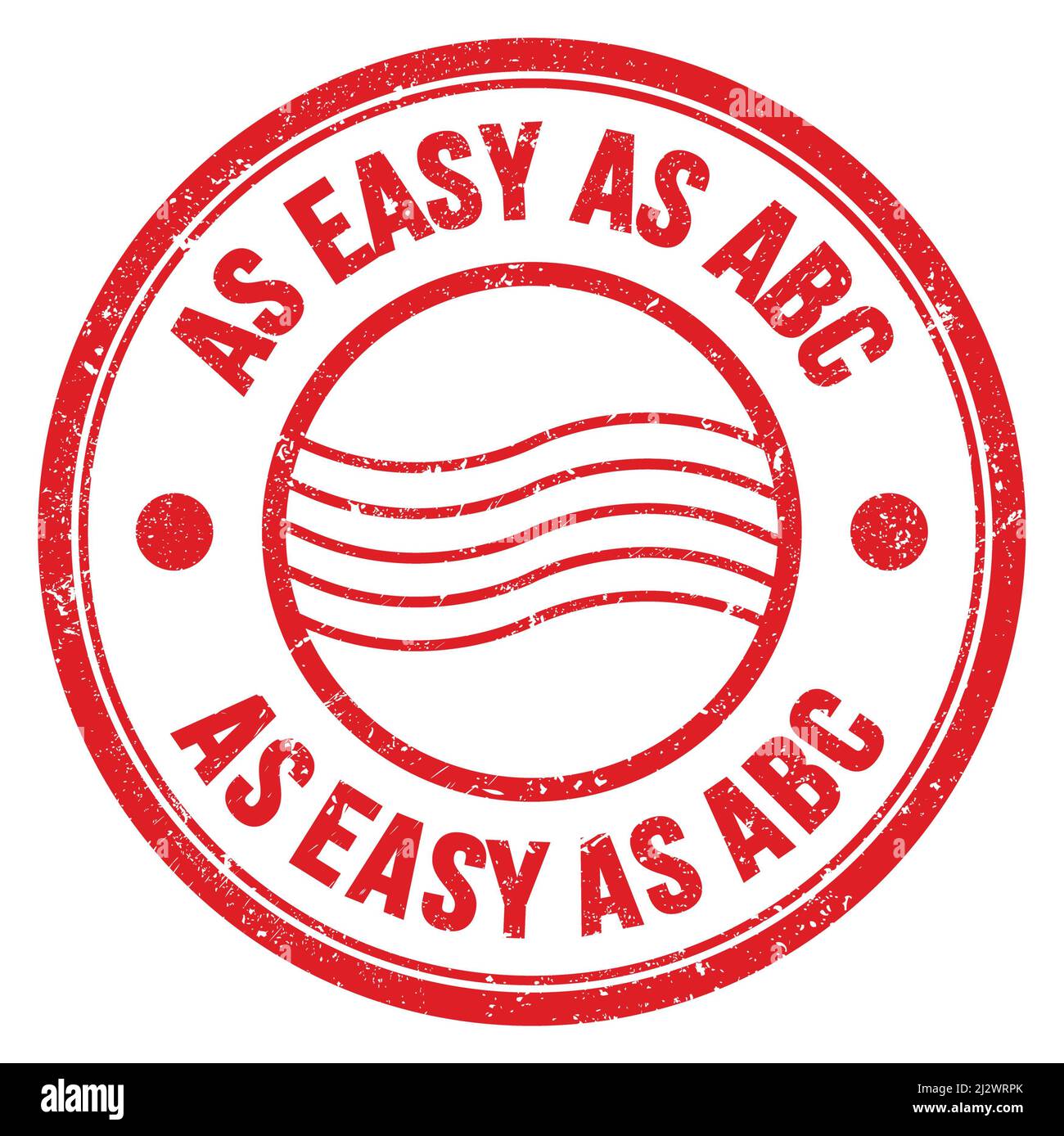 AS EASY AS ABC word written on red round postal stamp sign Stock Photo ...