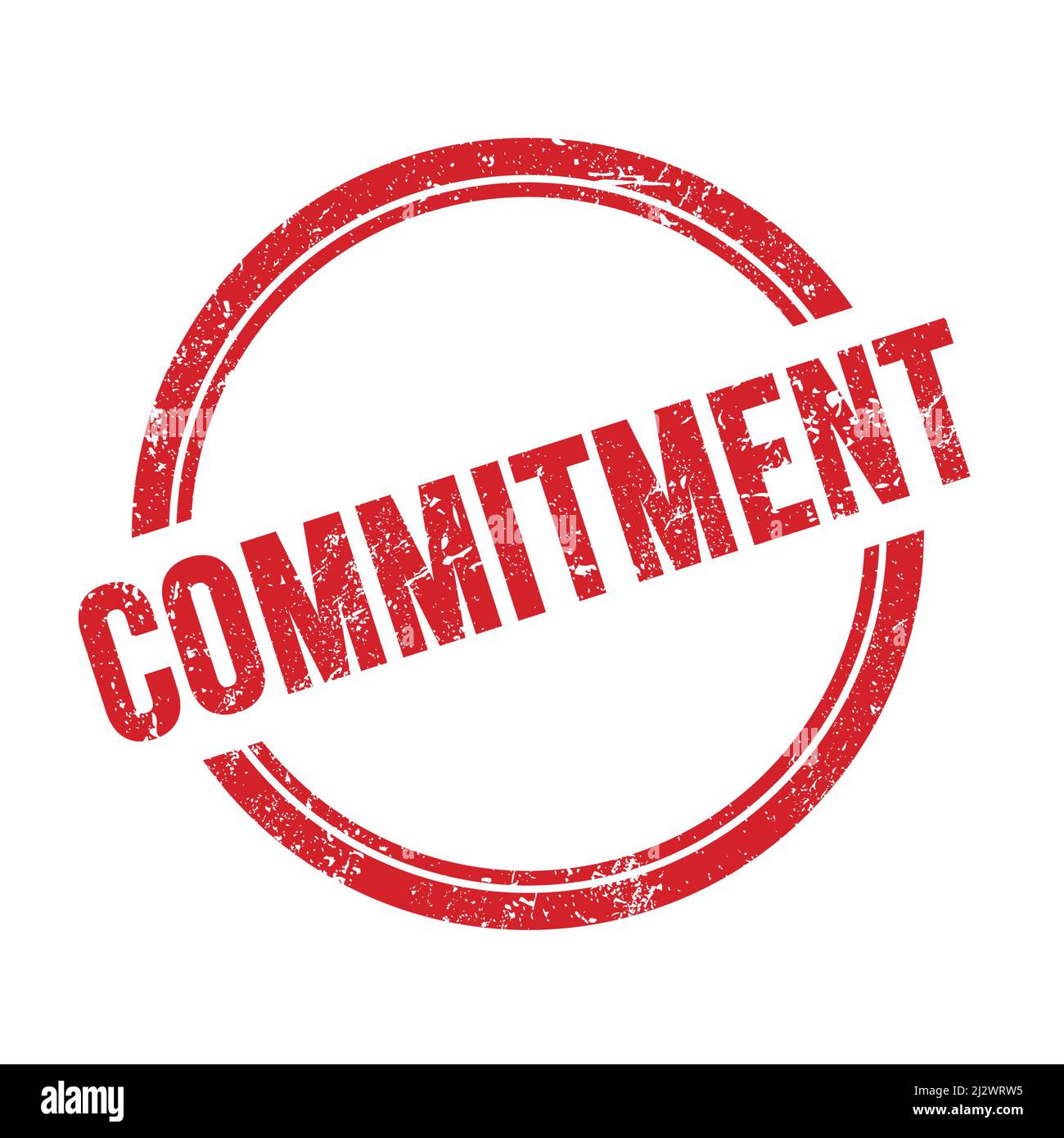 COMMITMENT text written on red grungy vintage round stamp Stock Photo ...