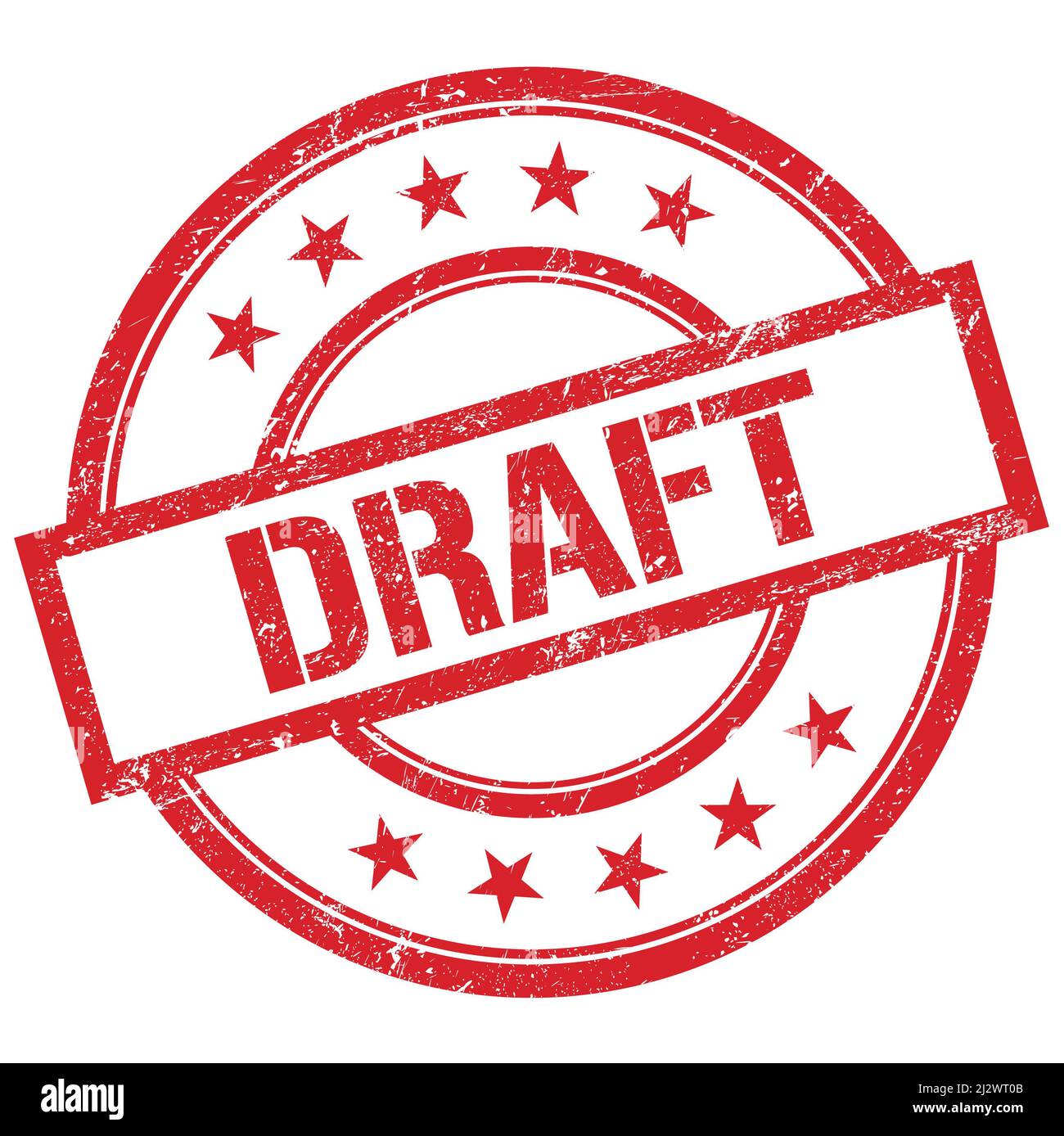 DRAFT text written on red round vintage rubber stamp Stock Photo - Alamy