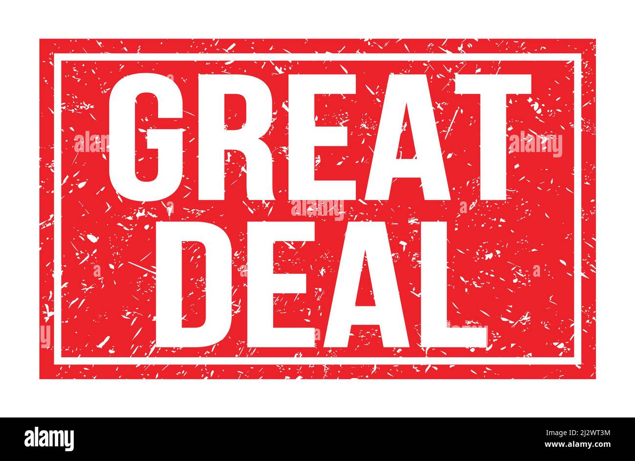 GREAT DEAL, words written on red rectangle stamp sign Stock Photo - Alamy