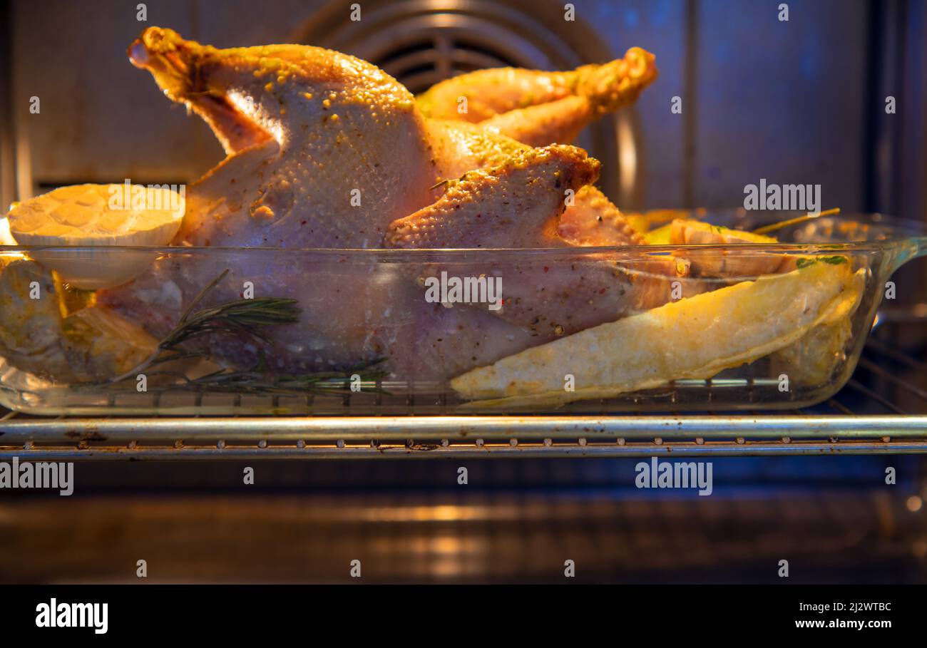 The bird is baked in the oven with potatoes and aromatic seasonings ...