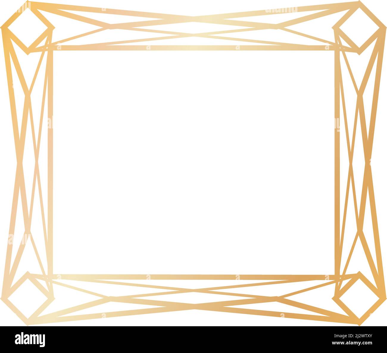 Retro golden frame. Geometric corner line pattern Stock Vector Image ...