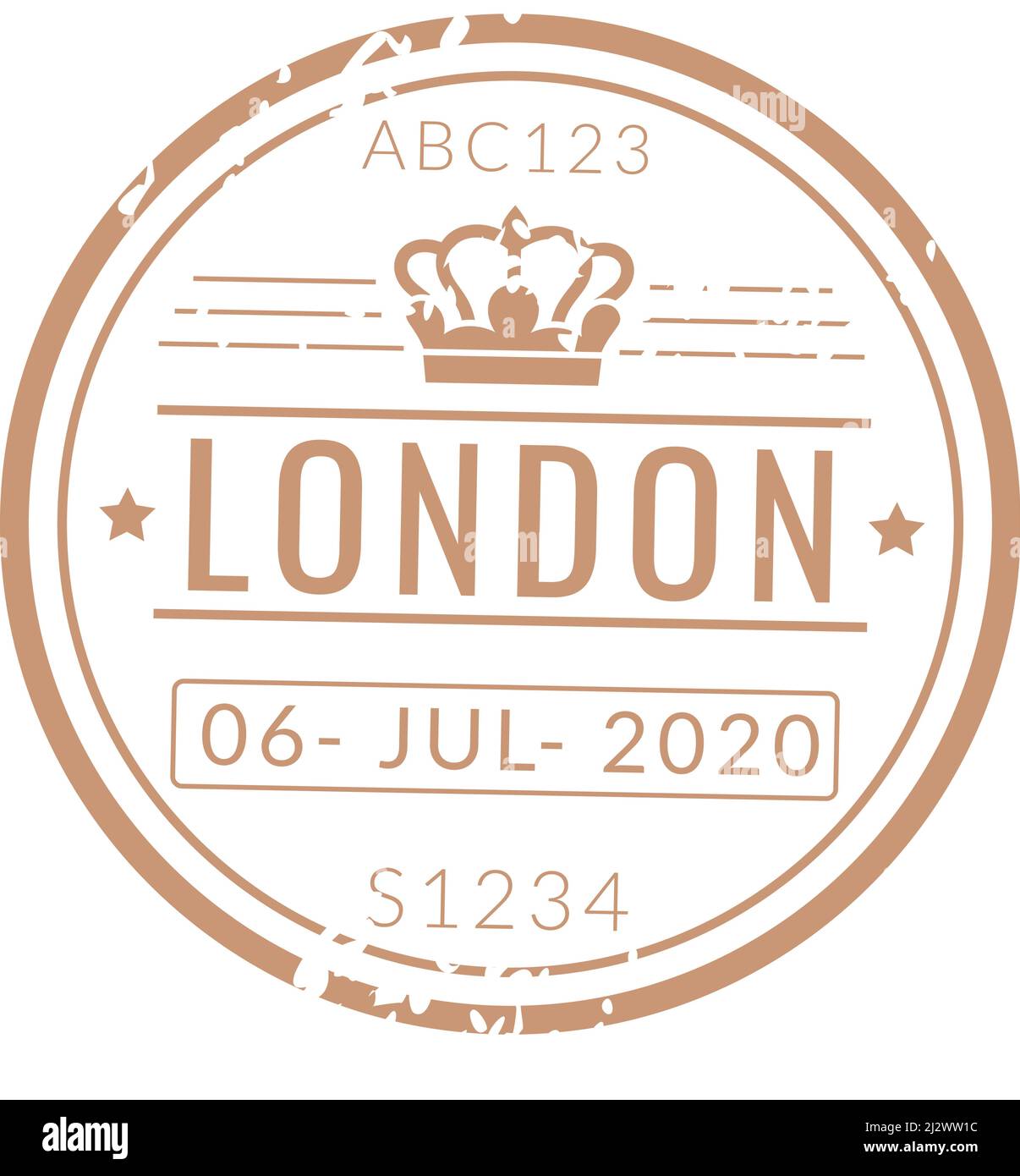 Round passport stamp with grunge texture. Travel label Stock Vector ...