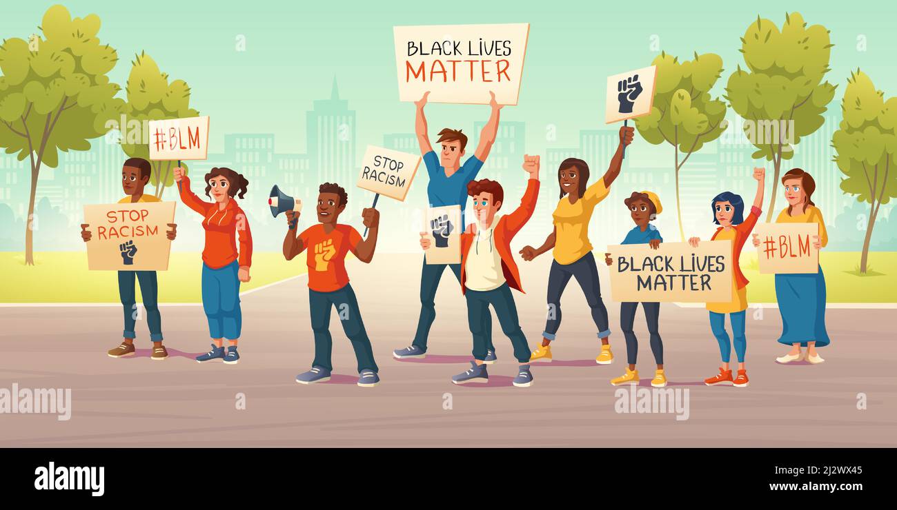 Racial justice concept cartoon hi-res stock photography and images - Alamy