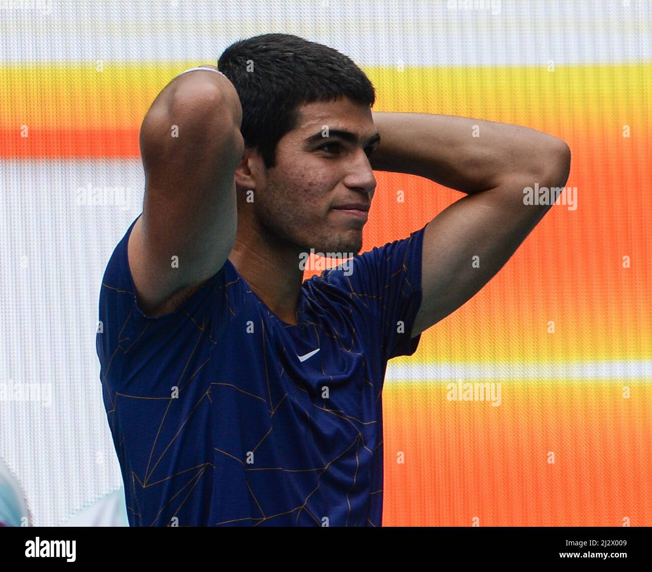 Carlos Alcaraz (ESP) defeated Casper Ruud (NOR) 7-5, 6-4, at the Miami ...