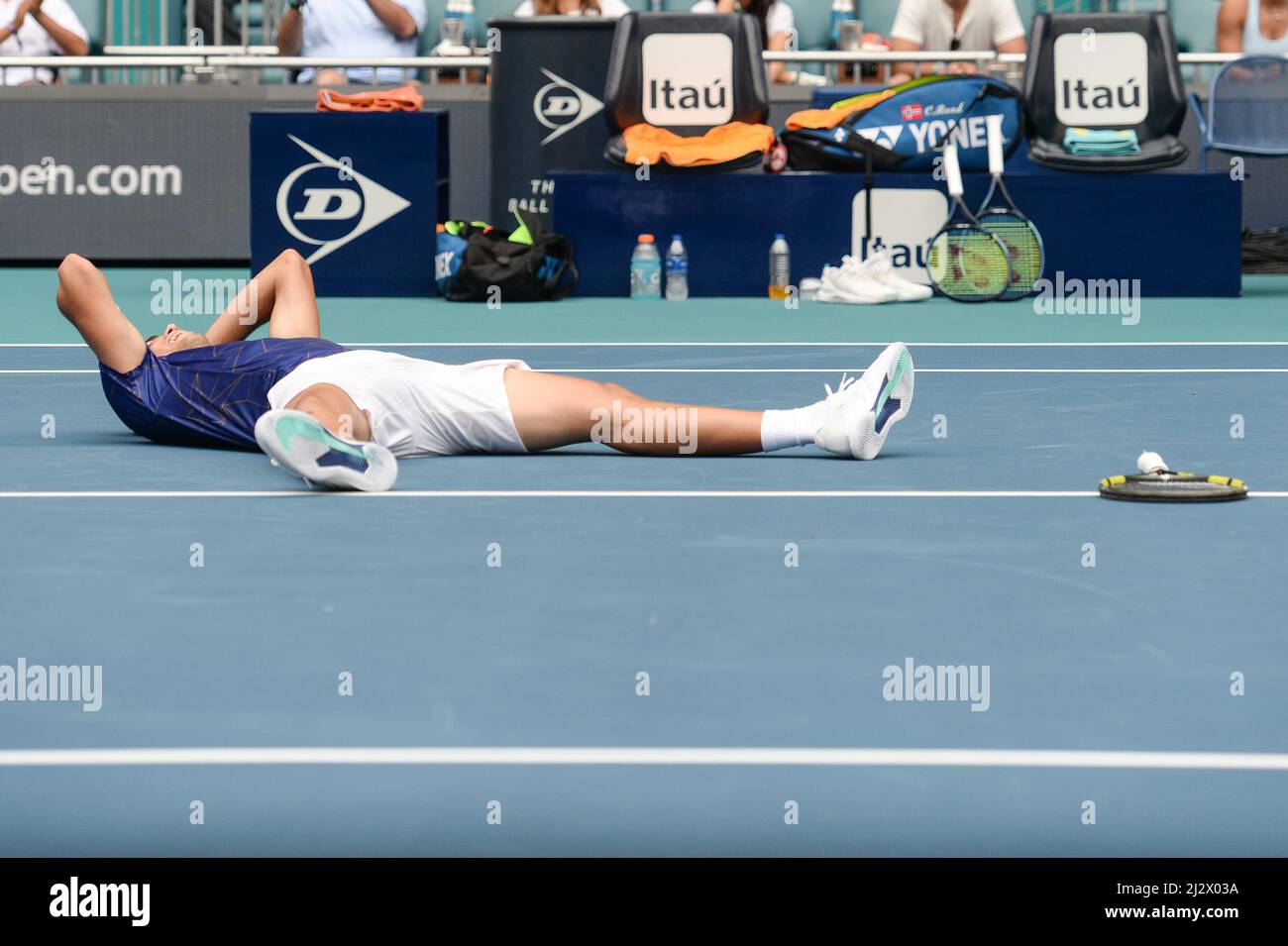 Carlos Alcaraz (ESP) defeated Casper Ruud (NOR) 7-5, 6-4, at the Miami ...