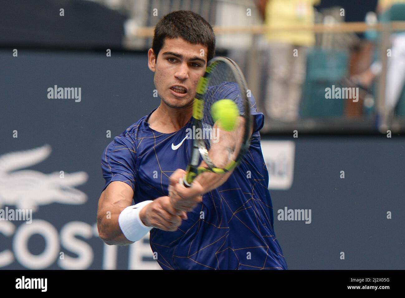 Carlos Alcaraz (ESP) defeated Casper Ruud (NOR) 7-5, 6-4, at the Miami ...