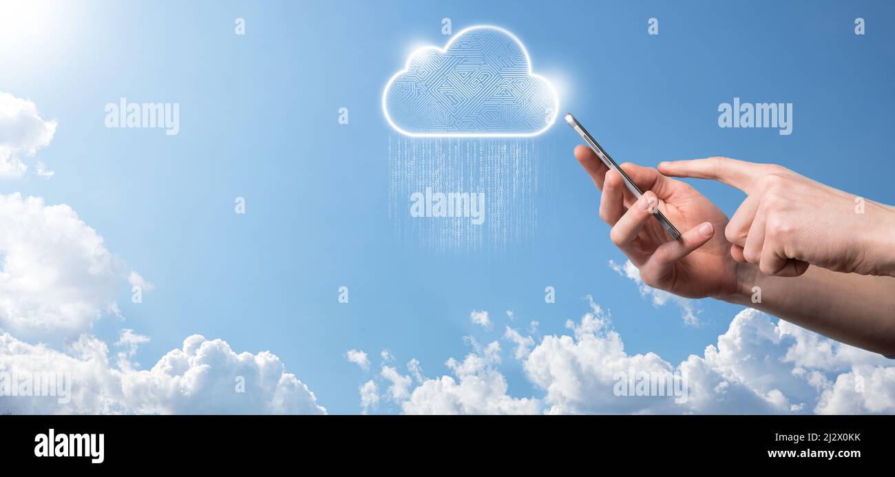 Cloud computing concept,cloud for transfer data.Cloud computing, big ...