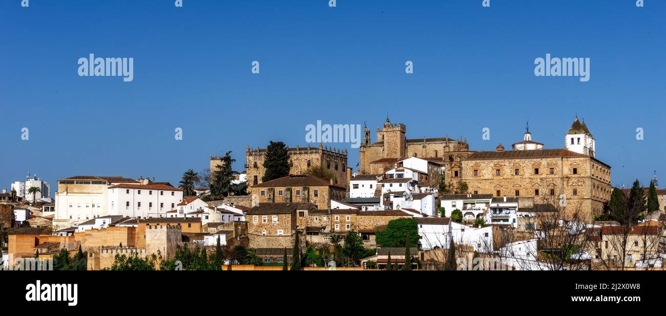 Caceres, Spain - 30 March, 2022: the historic old city center of ...