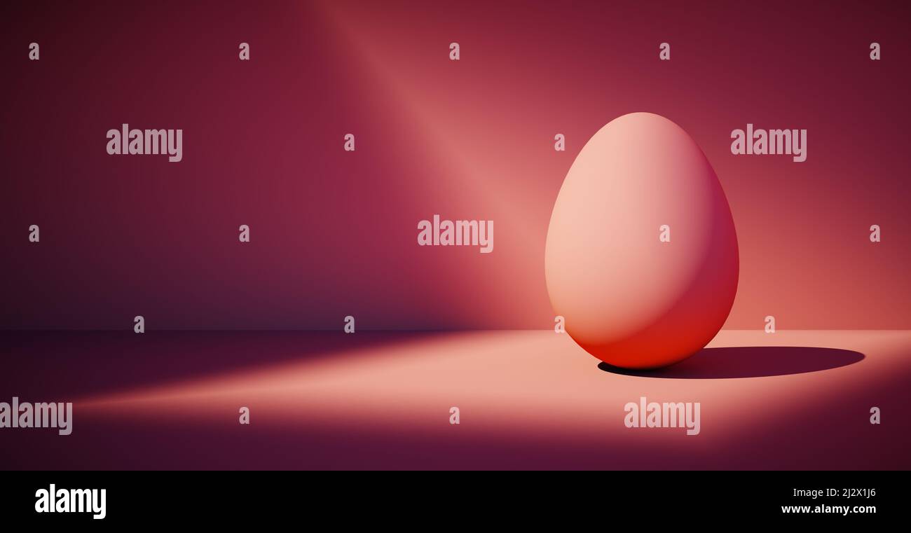 Bright blank background with egg. 3d rendering Stock Photo - Alamy