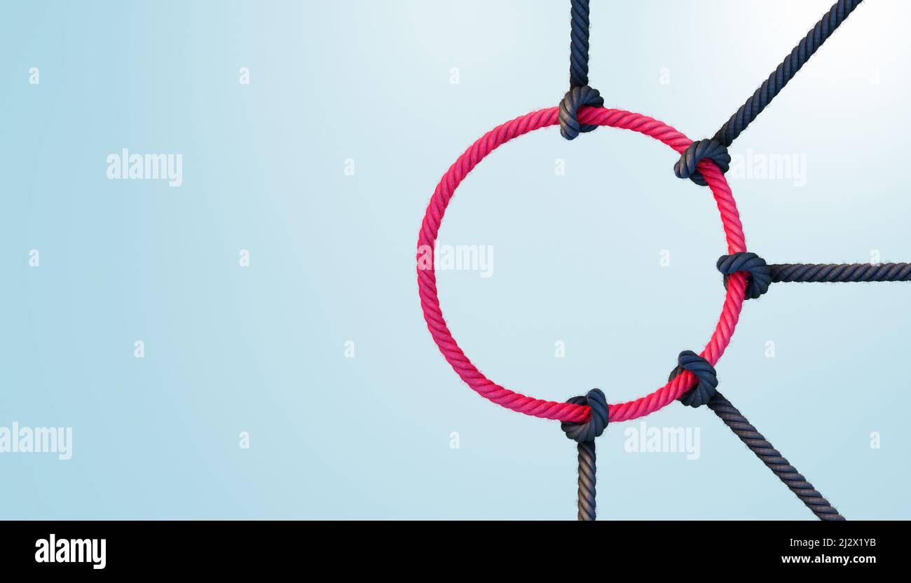 Colorful as diverse ropes connected together. Concept or metaphor of ...