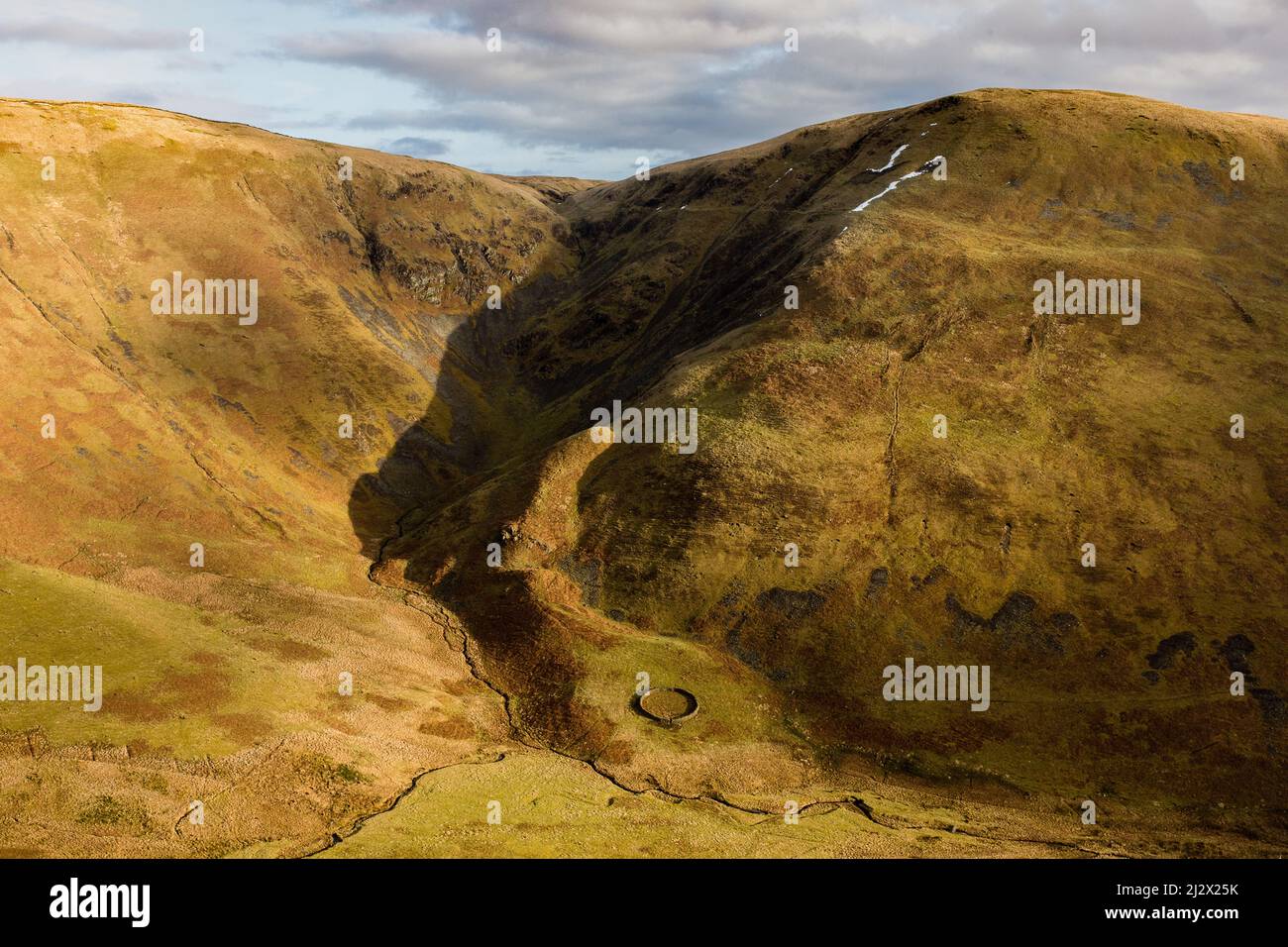 Devil's Beeftub, hollow in the barren hill country, stone ring for ...