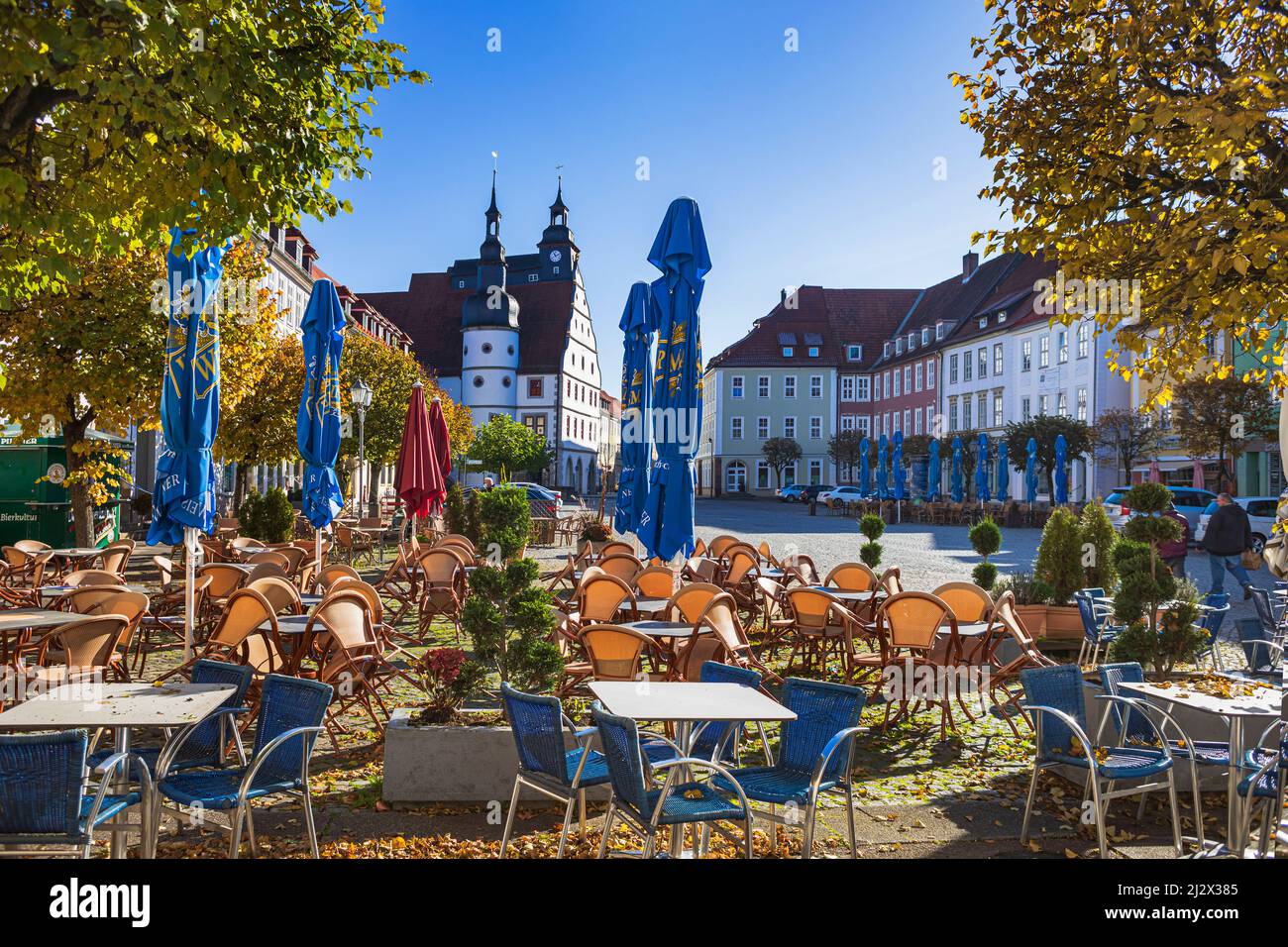 Market and town hall in Hildburghausen, Thuringia, Germany Stock Photo ...