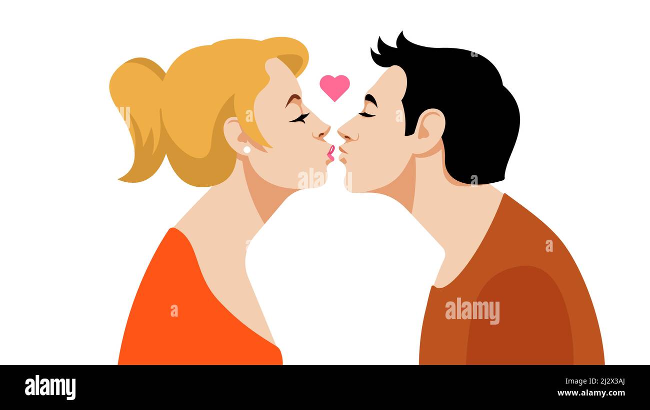Kissing Couple Beautiful Young People Kissing Each Other With Closed