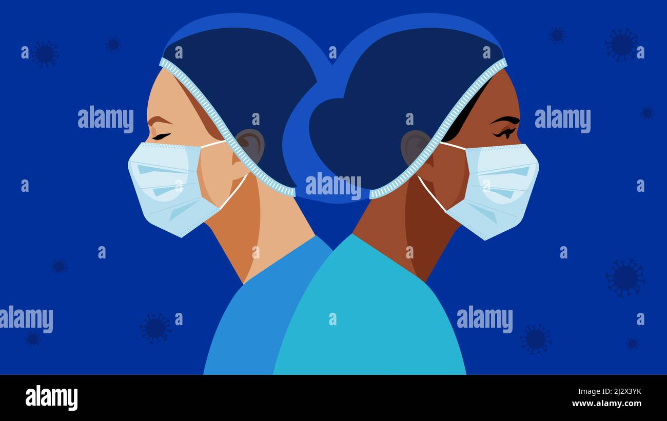 Ppe mask nurse Stock Vector Images - Alamy