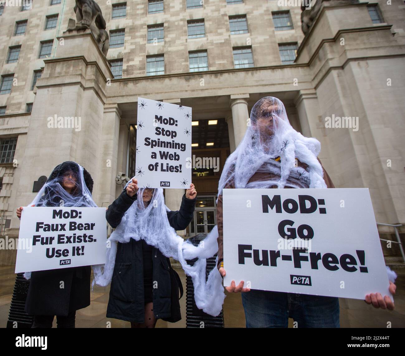 April 4, 2022, London, England, United Kingdom: PETA activists protest ...