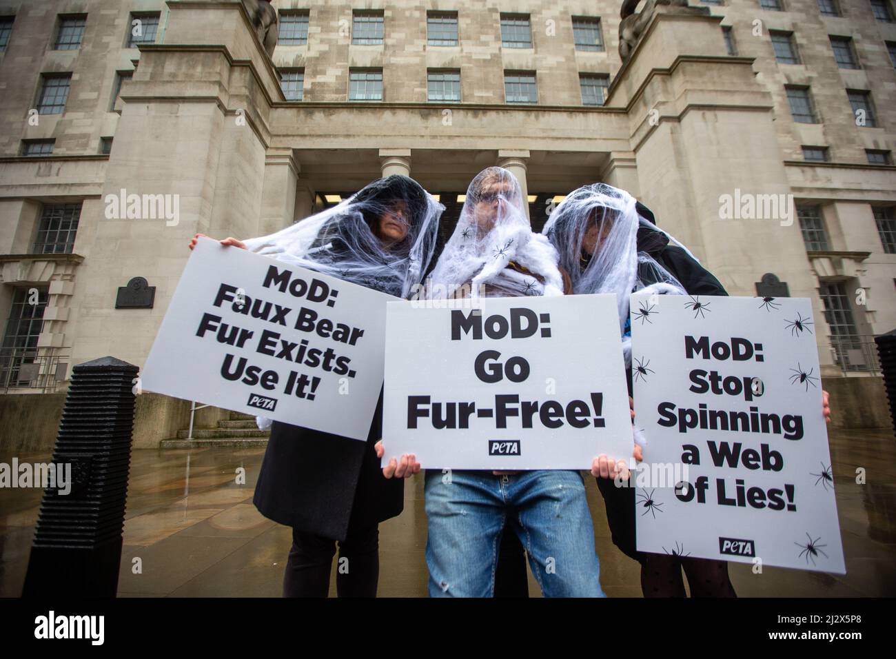 London, England, UK. 4th Apr, 2022. PETA activists protest use of ...